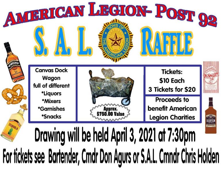 S.A.L. RAFFLE | American Legion Post 92 Official Site